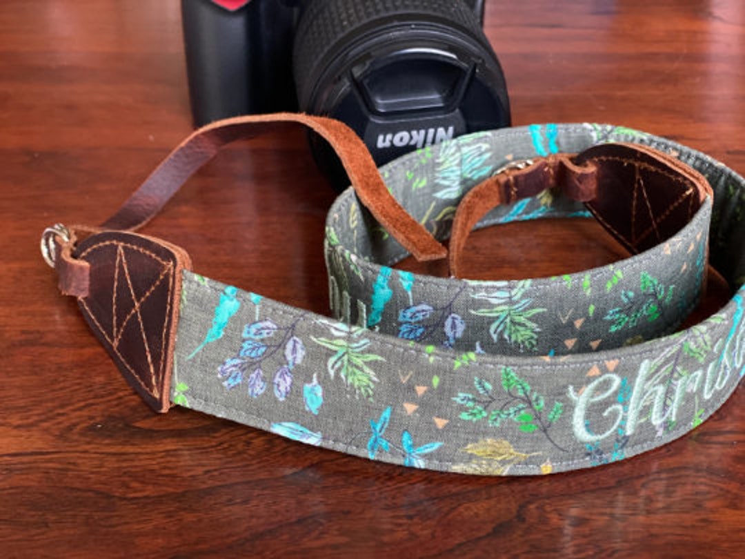Herbal Camera Strap, Personalized Camera Strap, Leather Camera Strap ...