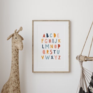 Alphabet Poster, ABC Print, Printable Wall Art, Kids Room Art ...