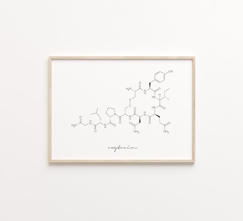 Oxytocin Wall Art, Love Molecule, Art Printable, Oxytocin Molecule ...