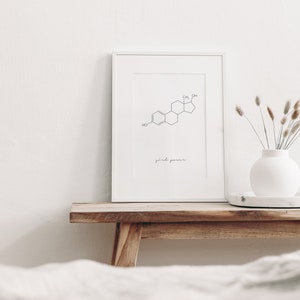 Estrogen Molecule, Girl Power Print, Woman Empowerment, Molecule Decor ...