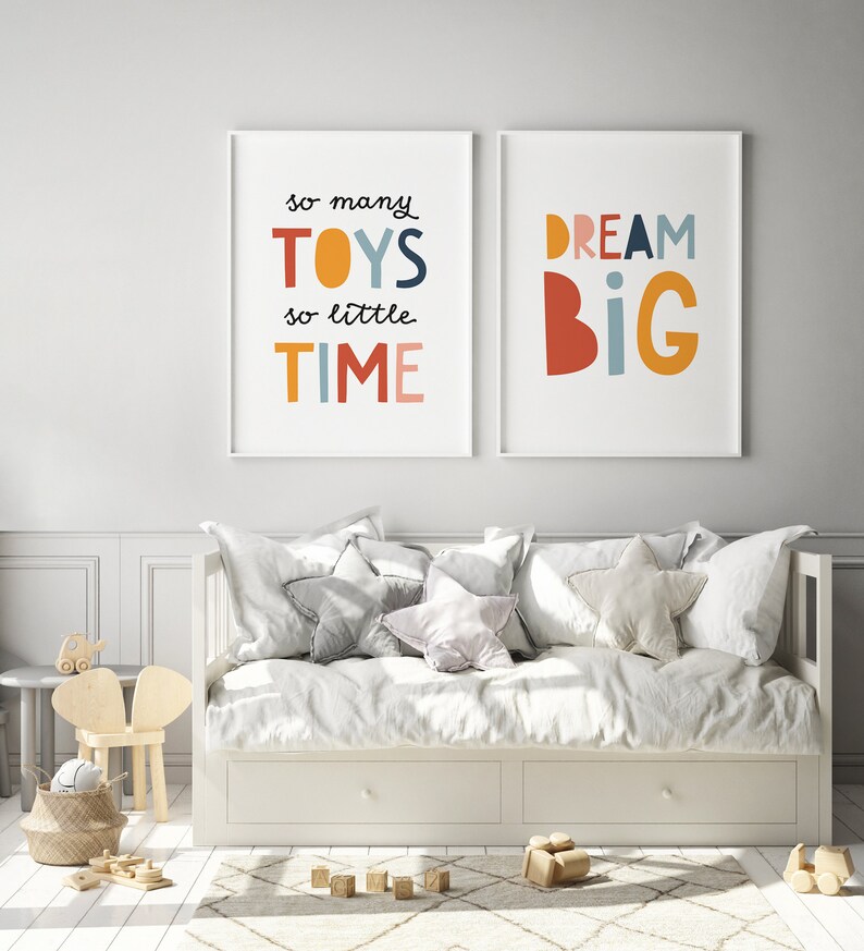 Dream Big Printable Colorful Wall Art Neutral Gender Dream | Etsy