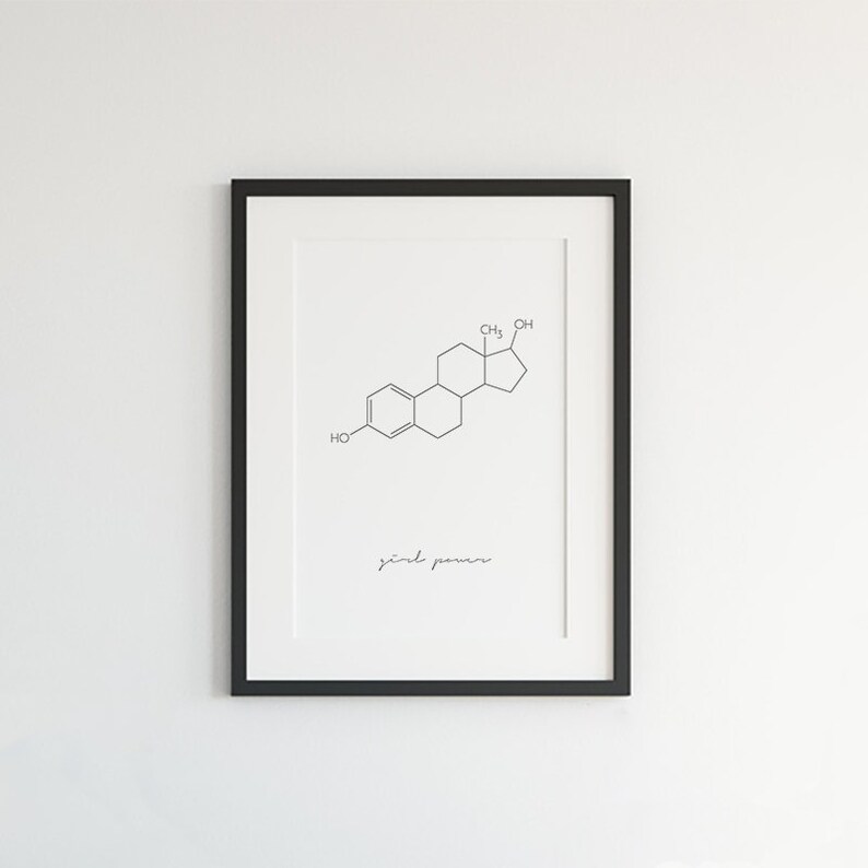 Estrogen Molecule, Girl Power Print, Woman Empowerment, Molecule Decor ...