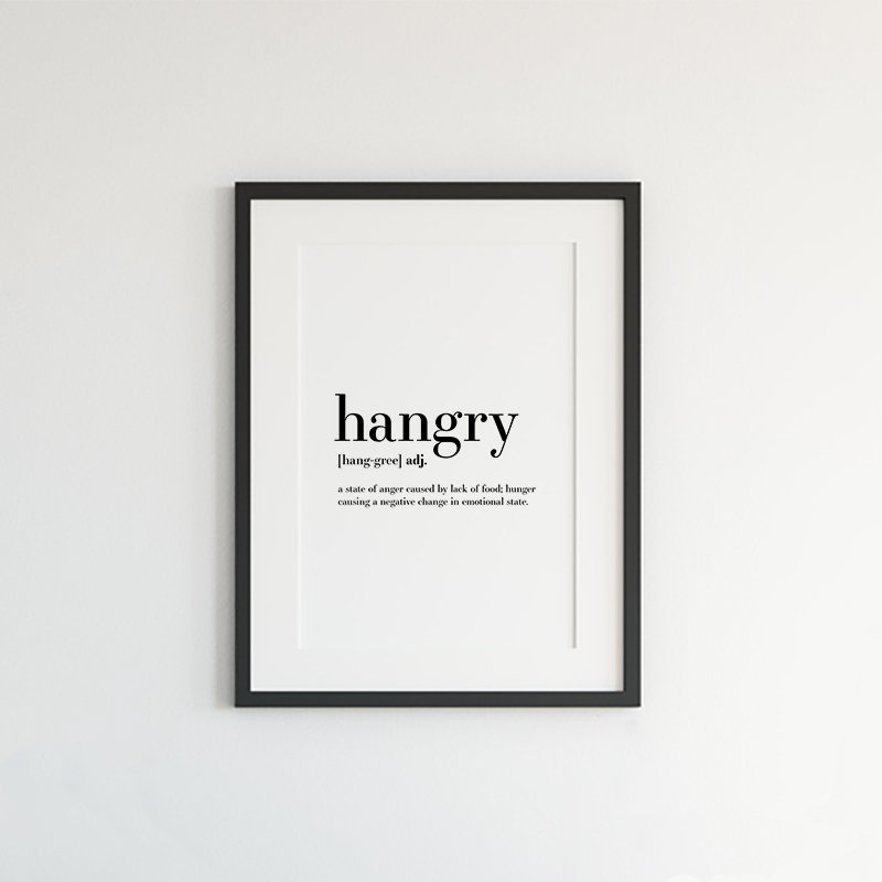 Hangry Sign Kitchen Wall Decor Definition Poster Hangry - Etsy UK