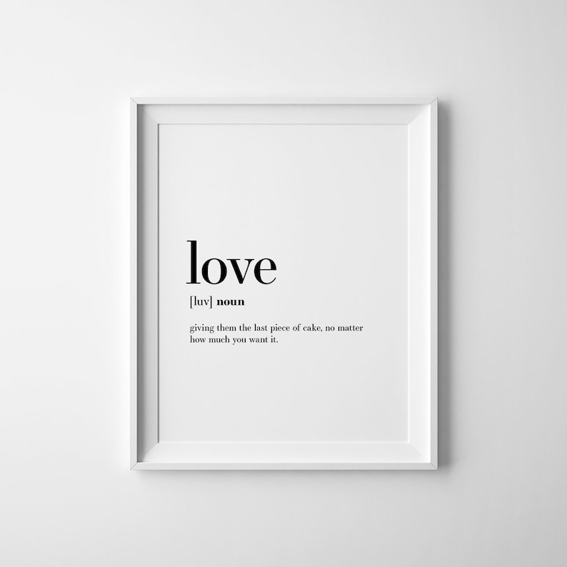 Love Definition Love Wall Art Printable Definition Funny - Etsy