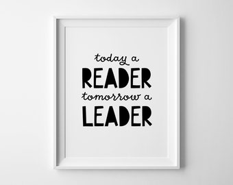 Today a Reader Tomorrow a Leader Quote Poster Boho Classroom - Etsy
