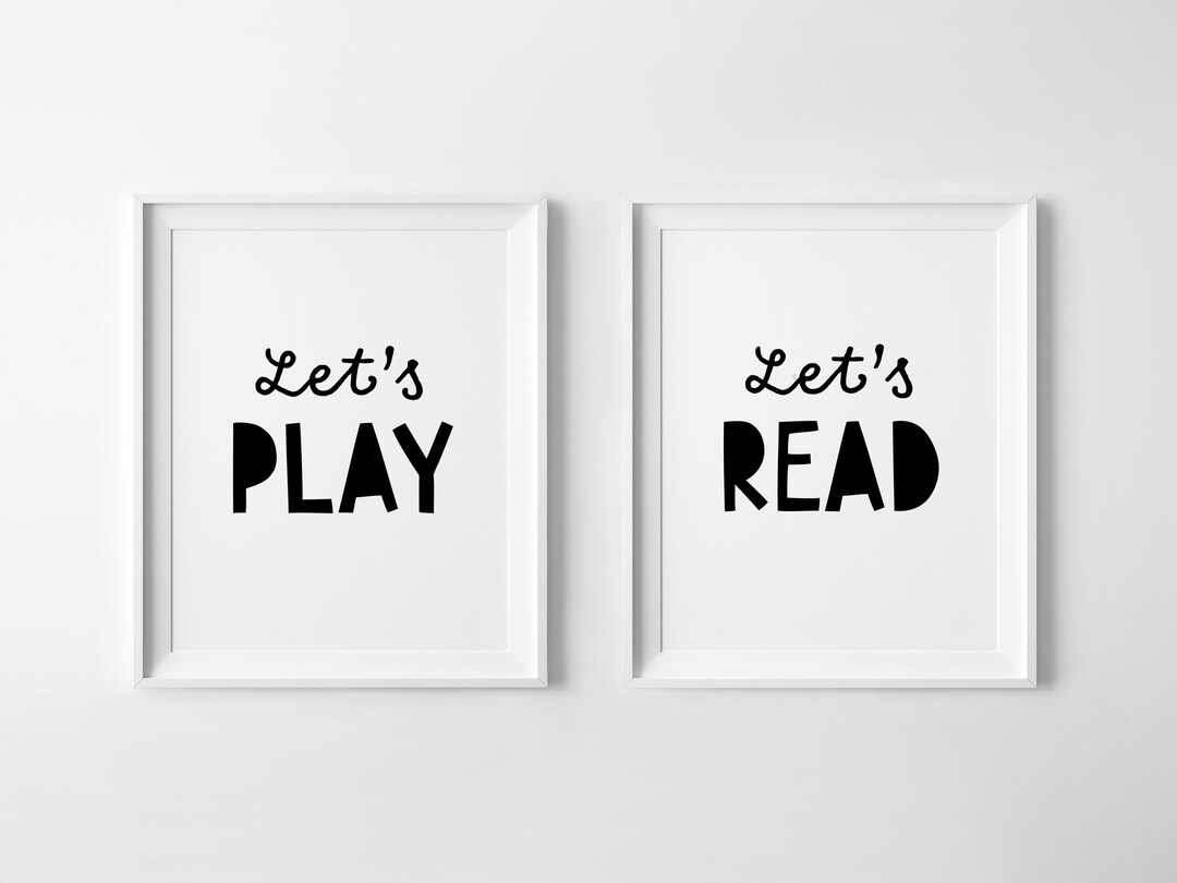 Let's Play, Let's Read, Set of 2 Printable Posters, Classroom Wall ...