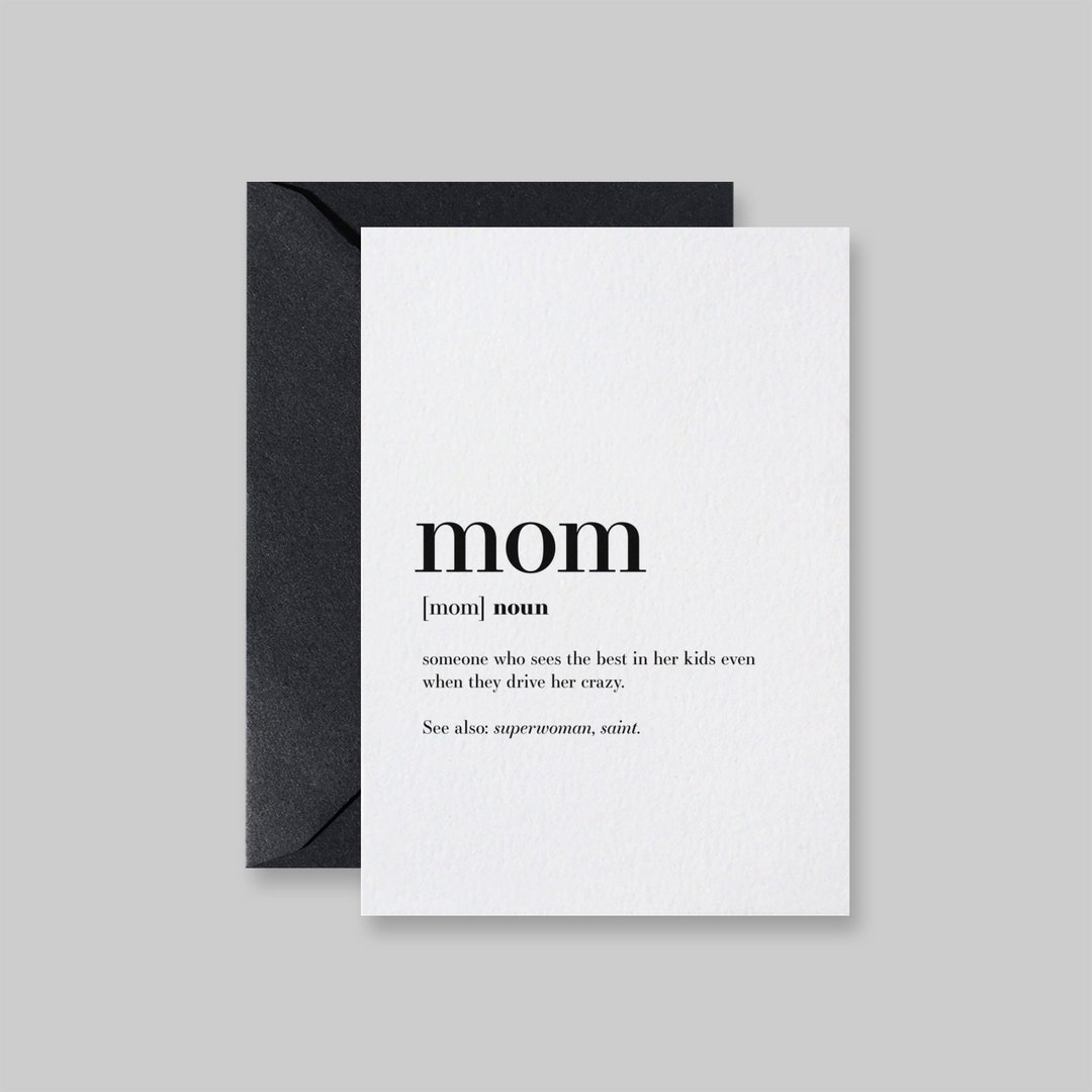 Mothers Day Card, Mom Definition, Funny Card for Mom, Printable Cards ...
