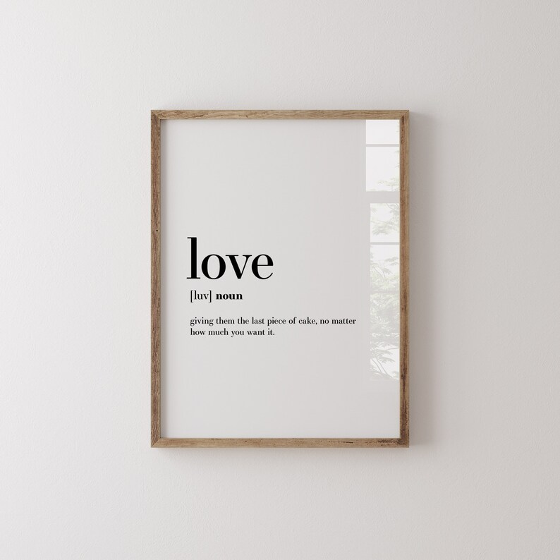 Love Definition Love Wall Art Printable Definition Funny - Etsy