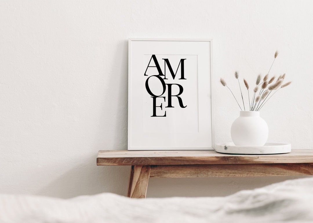 Amore Sign, Typography Wall Art, Love Quote Print, Italian Poster, Love ...