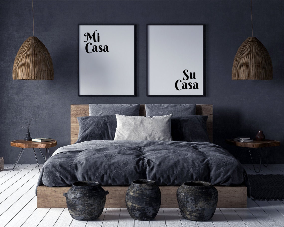 Printable Wall Art Set Of 2 Prints Mi Casa Su Casa Digital | Etsy