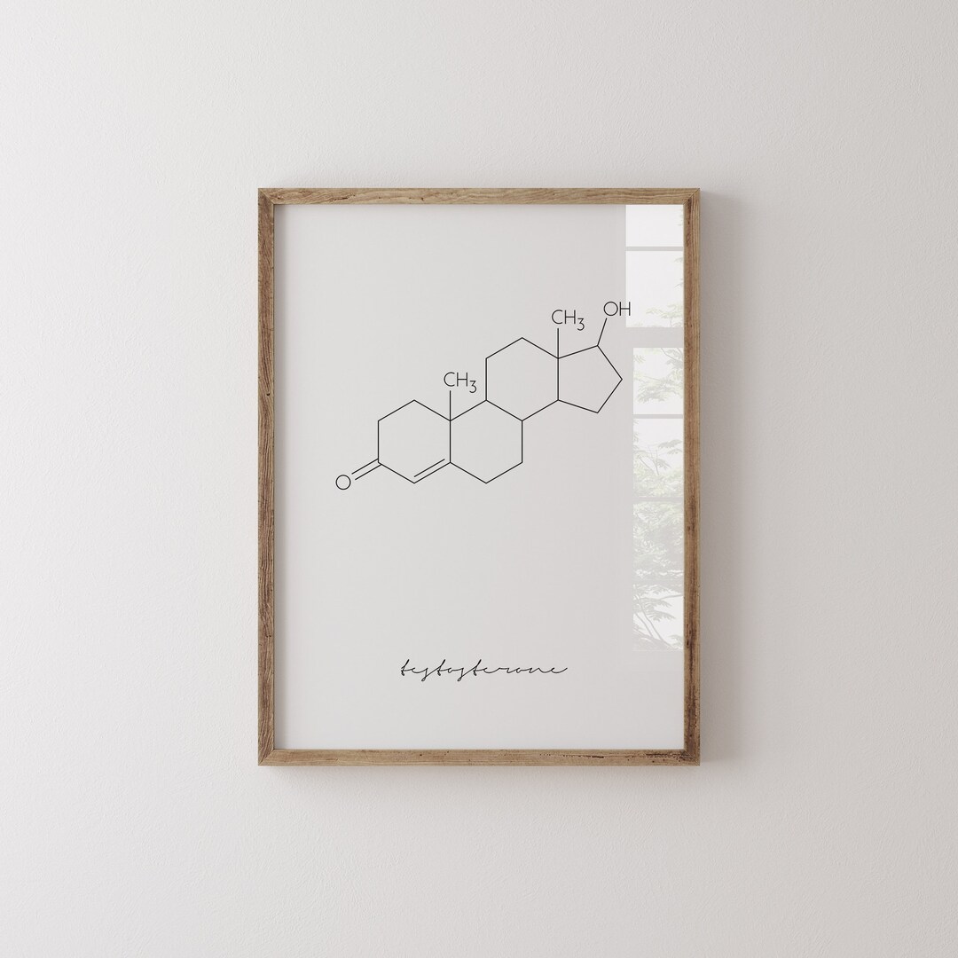 Testosterone Molecule, Printable Wall Art, Chemical Structure Art ...