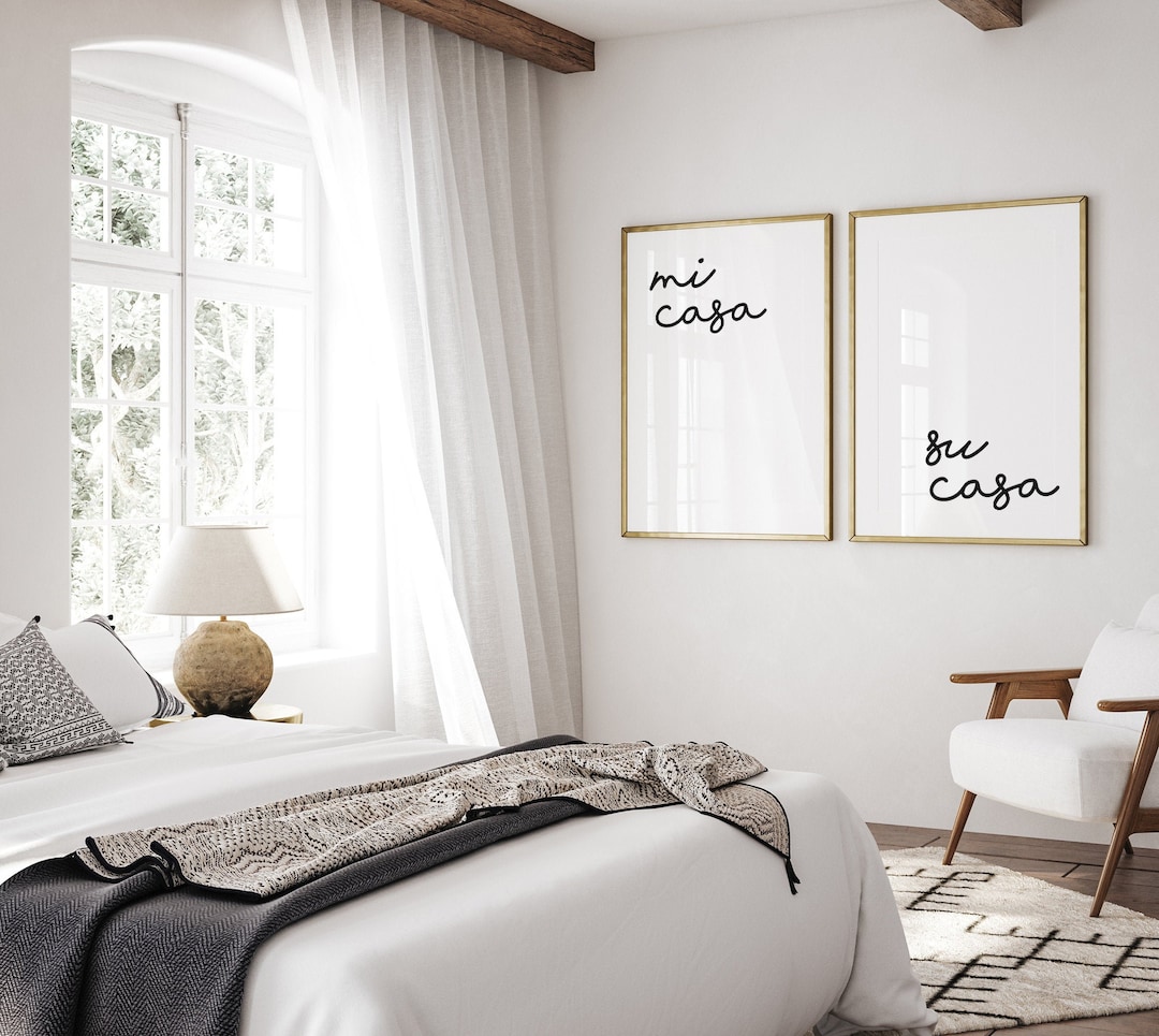 Mi Casa Es Su Casa, Wall Art Set of 2, Printable Home Decor, Guest Room ...