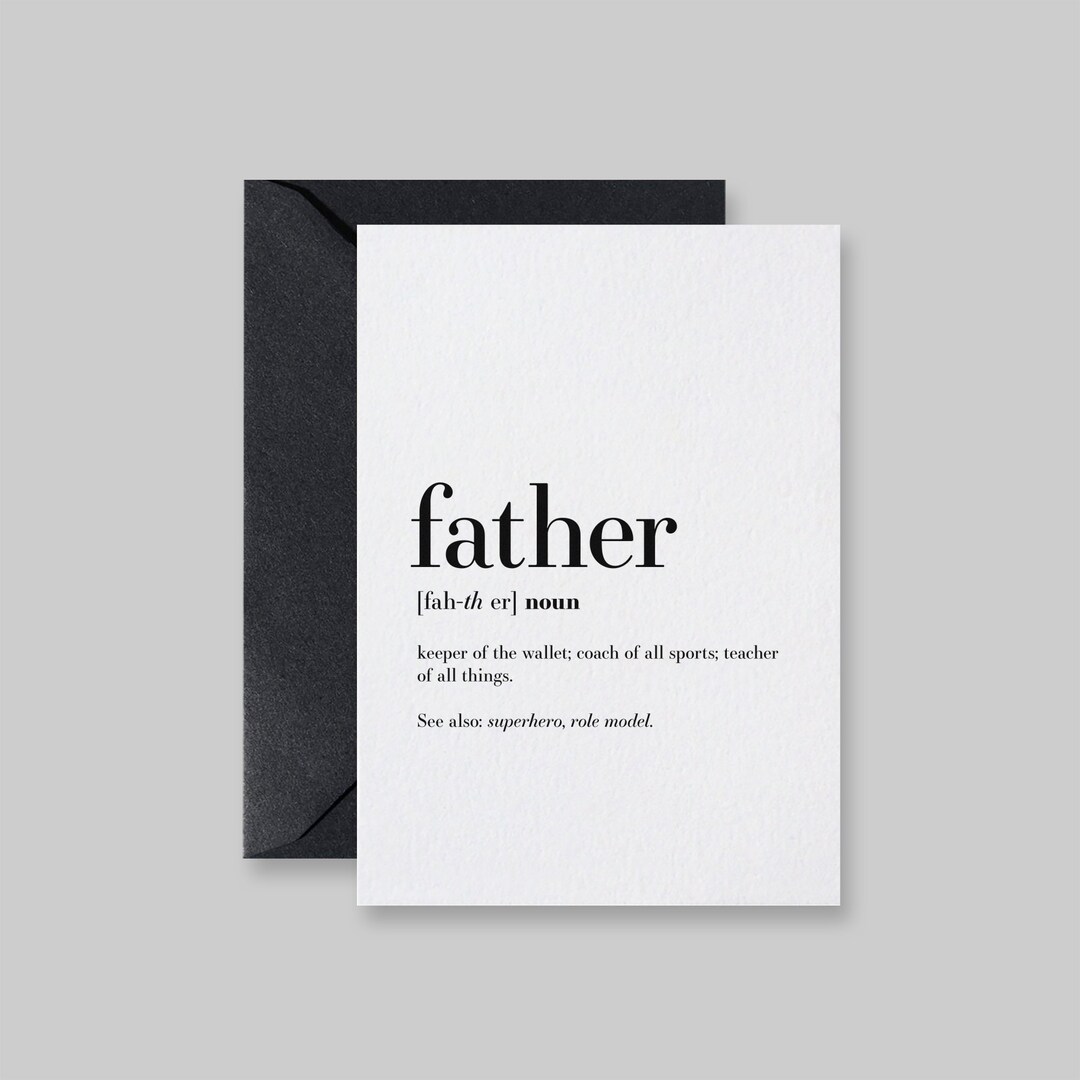 Printable Fathers Day Card, Father Definition, Dad Funny Card ...
