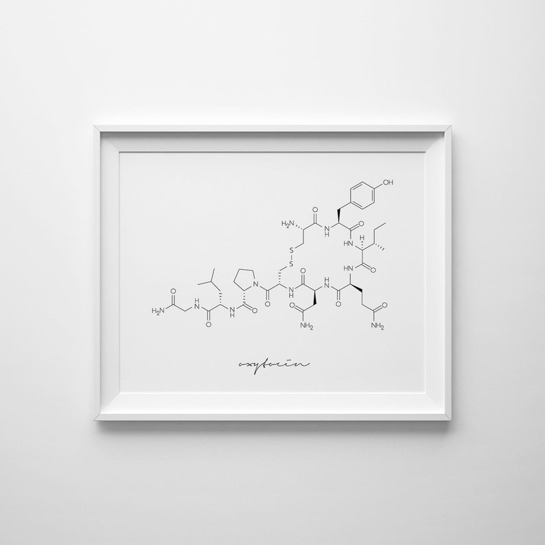 Oxytocin Wall Art, Love Molecule, Art Printable, Oxytocin Molecule ...