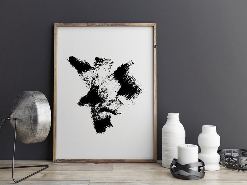 Abstract Printable Modern Poster Closet Wall Art Brush | Etsy
