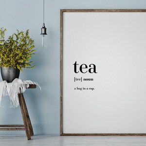 Tea Poster, Tea Definition, Wall Decor, Tea Lover Gift, Definition ...