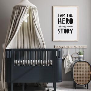 Kids Affirmation Poster, My Own Hero, Superhero Wall Art, Children ...