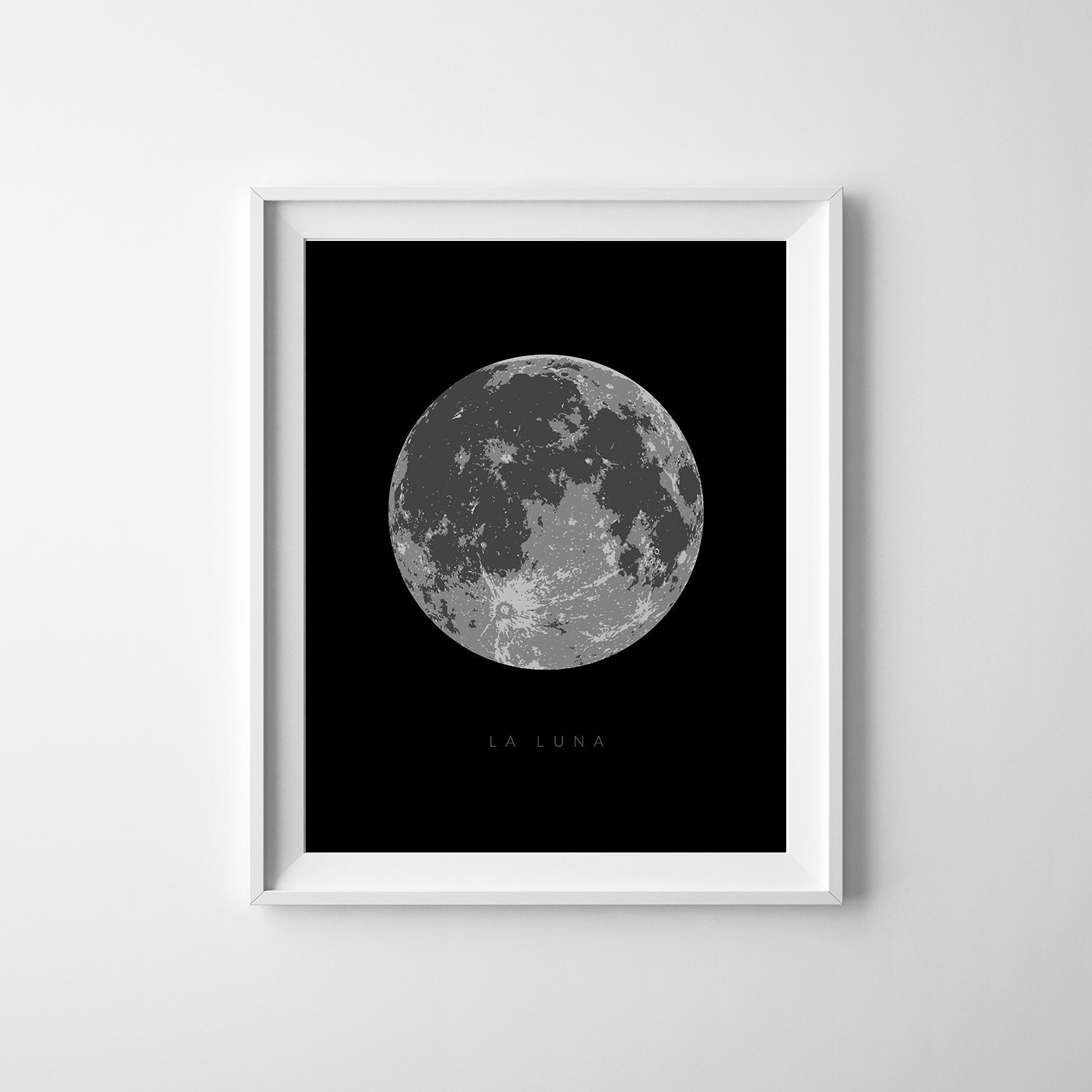 Moon Poster La Luna Print Lunar Phase Full Moon Wall Art - Etsy