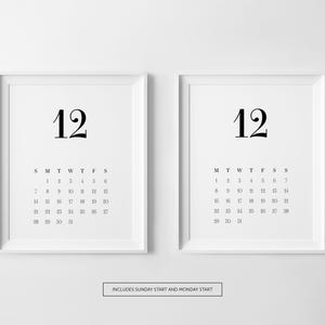Printable Calendar, 2025 Wall Calendar, Sunday Start, Monday Start ...