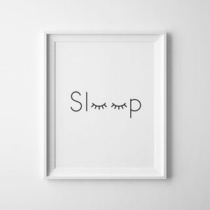 Sleep Print, Nursery Wall Art, Sleep Printable, Typography Poster ...