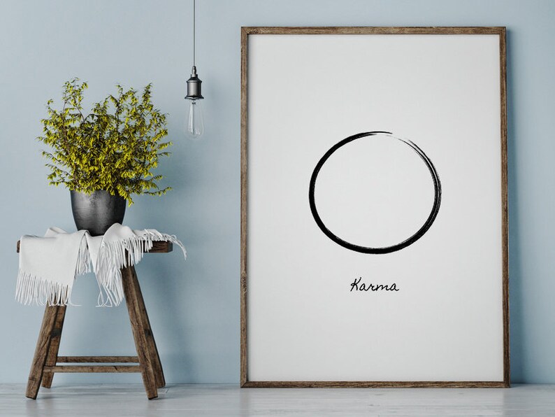 Karma Poster Quote Wall Art Yoga Print Poster Scandinavian - Etsy