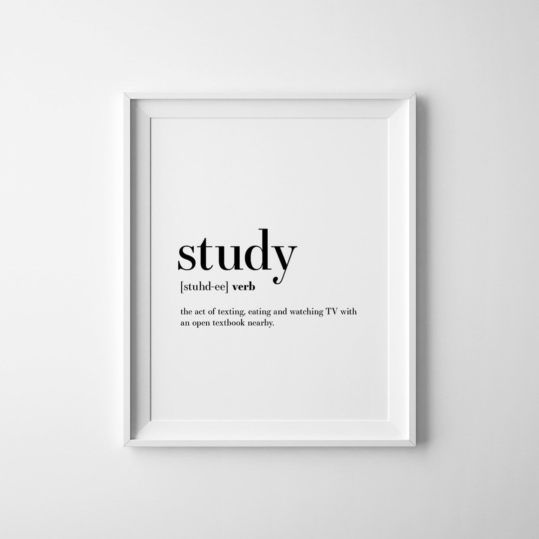 Study Definition, Student Gifts, Dorm Poster, College Student Gift ...
