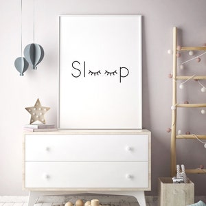 Sleep Print, Nursery Wall Art, Sleep Printable, Typography Poster ...