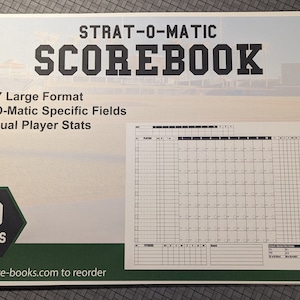 Strat-o-matic Baseball Large Format Score Book - Etsy