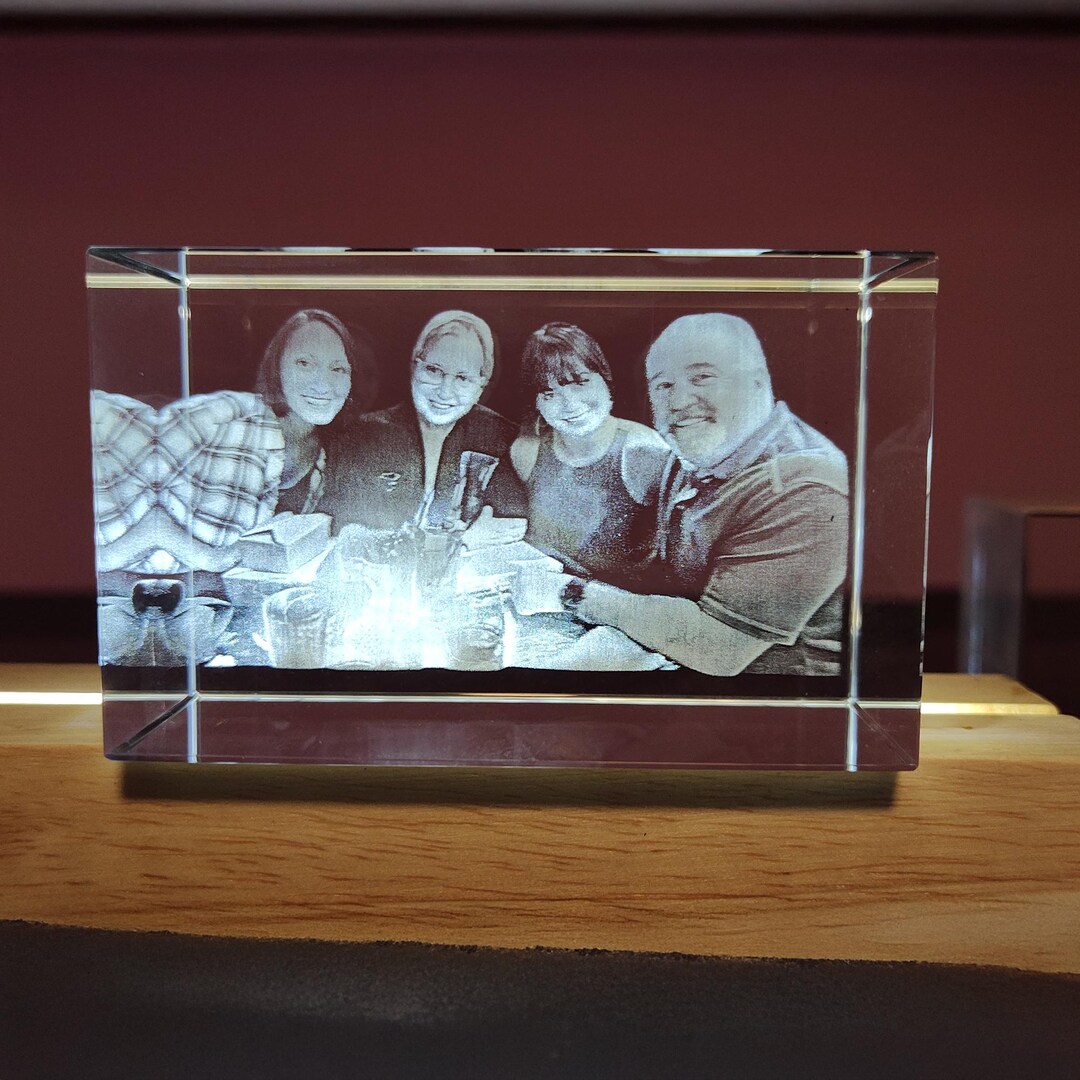 Custom 3D Inner Photo Crystal Cube • K9 Crystal Gift • Personalized ...
