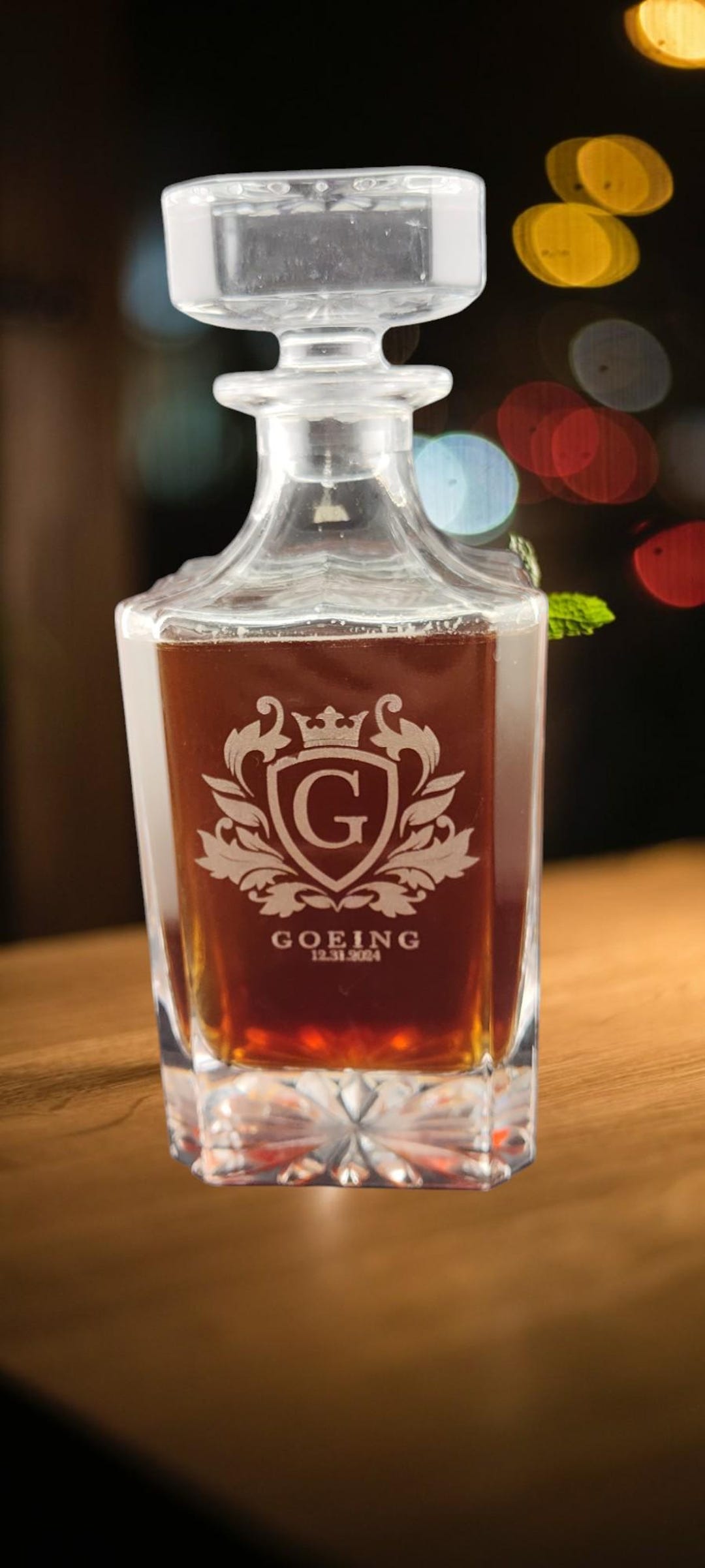Custom Laser-engraved Square Glass Decanter – 4 Unique Customizable ...