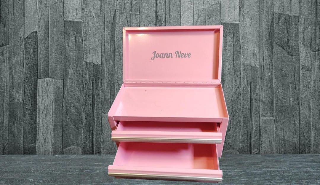 Customized Laser-engraved Mini Metal Toolbox With 3 Drawers ...