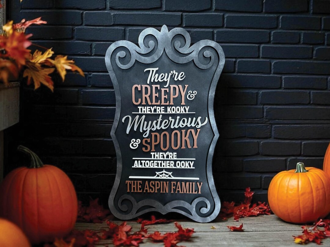 Personalized Addams Family Inspired Halloween Sign: Gothic Home Decor ...
