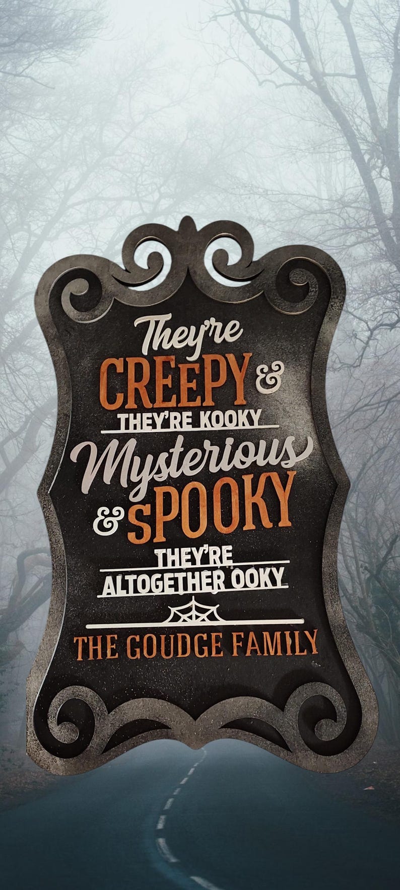 Personalized Addams Family Inspired Halloween Sign: Gothic Home Decor ...