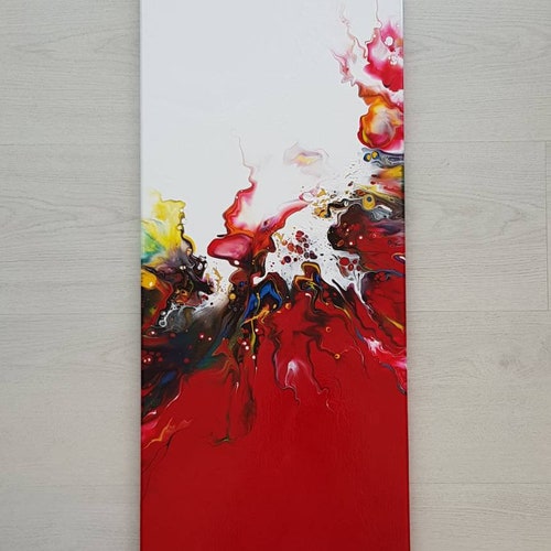 Ruby Red Painting on Canvas Original Abstract Large Wall Art - Etsy