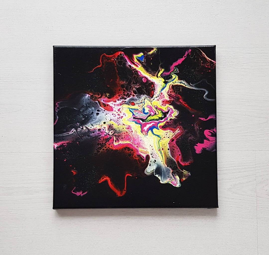 Acrylic Abstract Painting "dancer in the Night" on Canvas 30x30cm ...