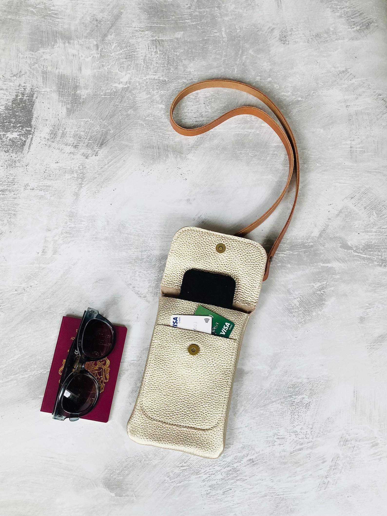 Leather Cross Body Smartphone Bag Iphone Travel Purse - Etsy