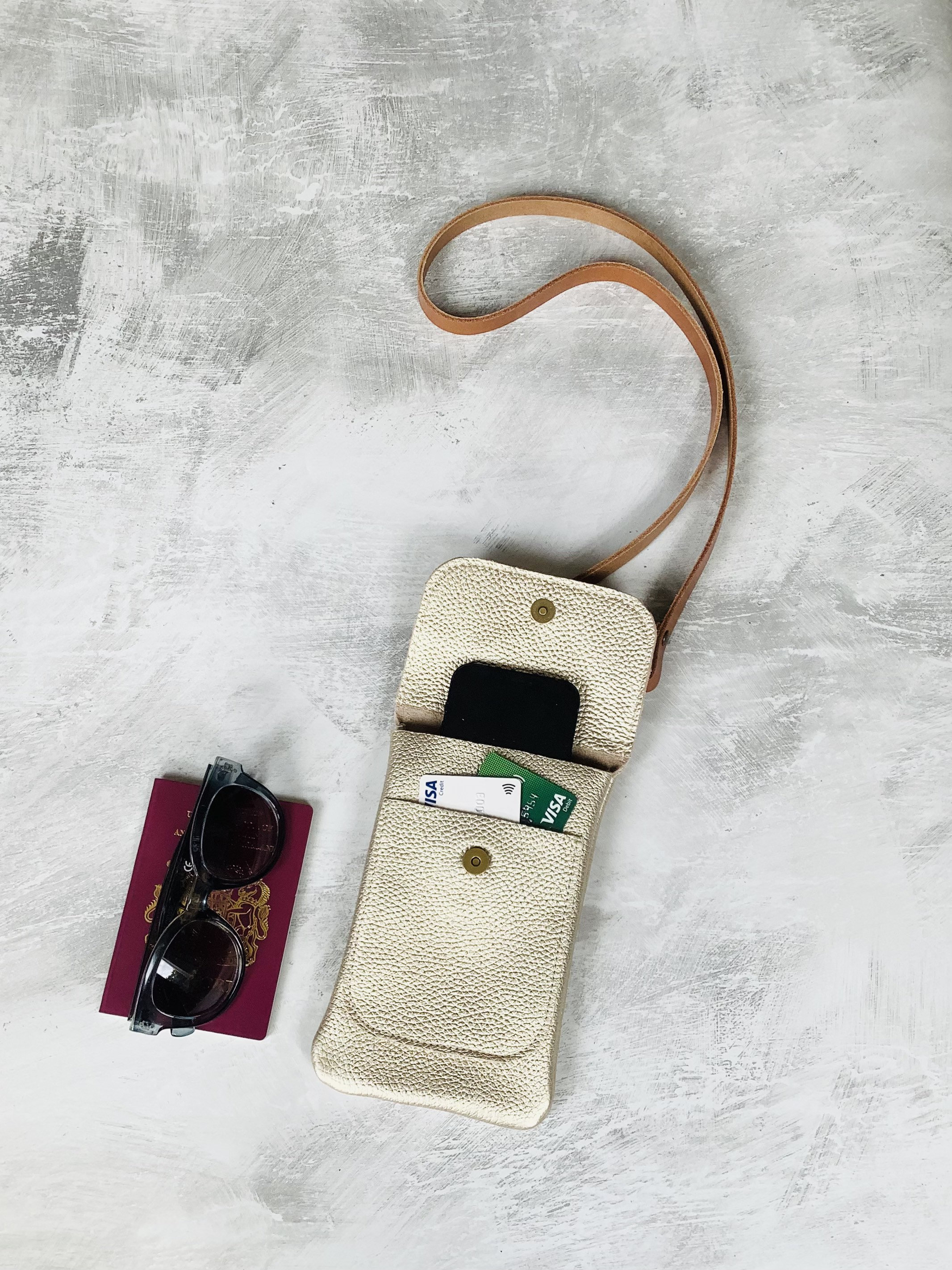 Leather Cross Body Smartphone Bag IPhone Travel Purse | Etsy