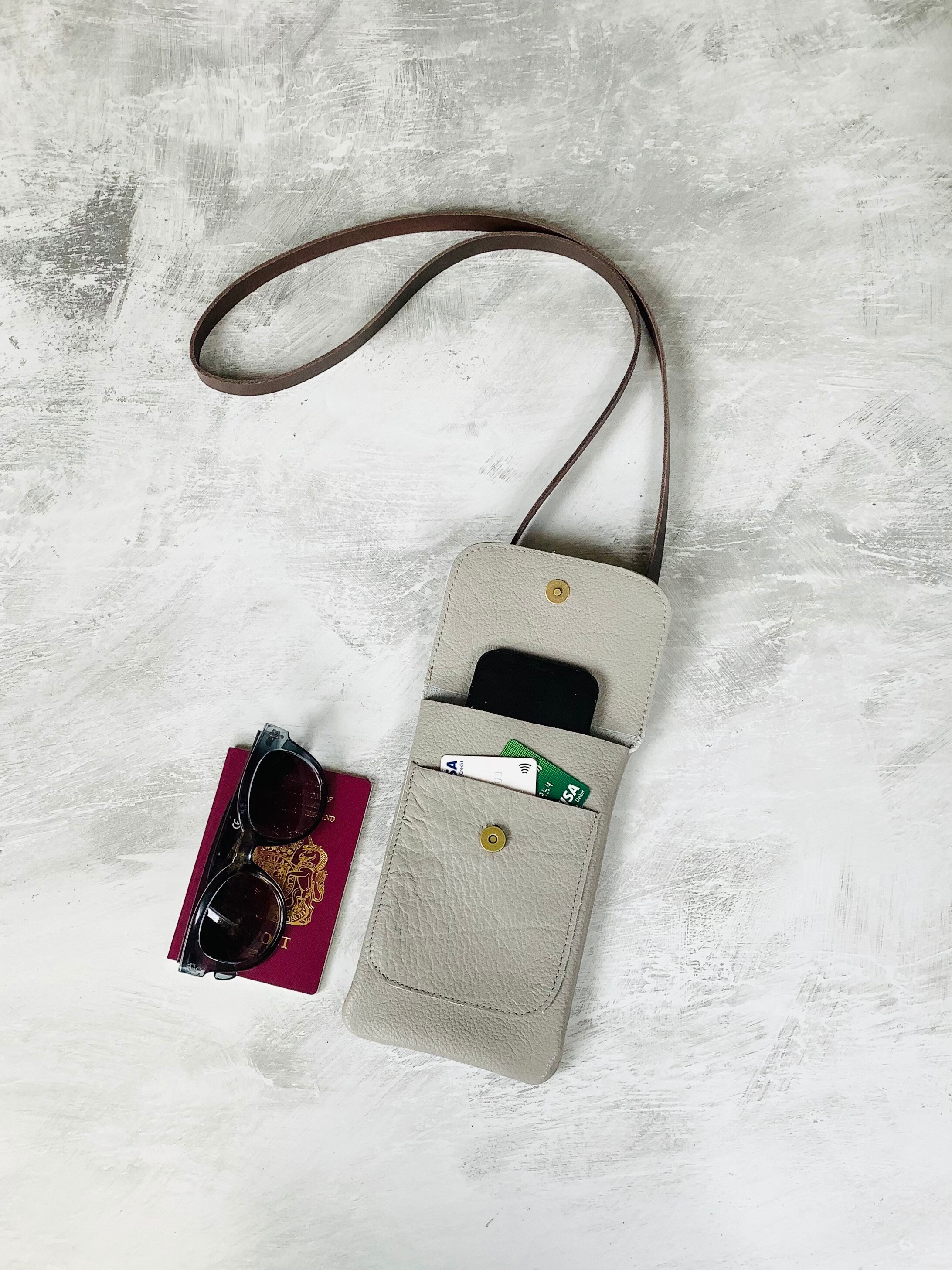 Leather Cross Body Smartphone Bag IPhone Travel Purse | Etsy