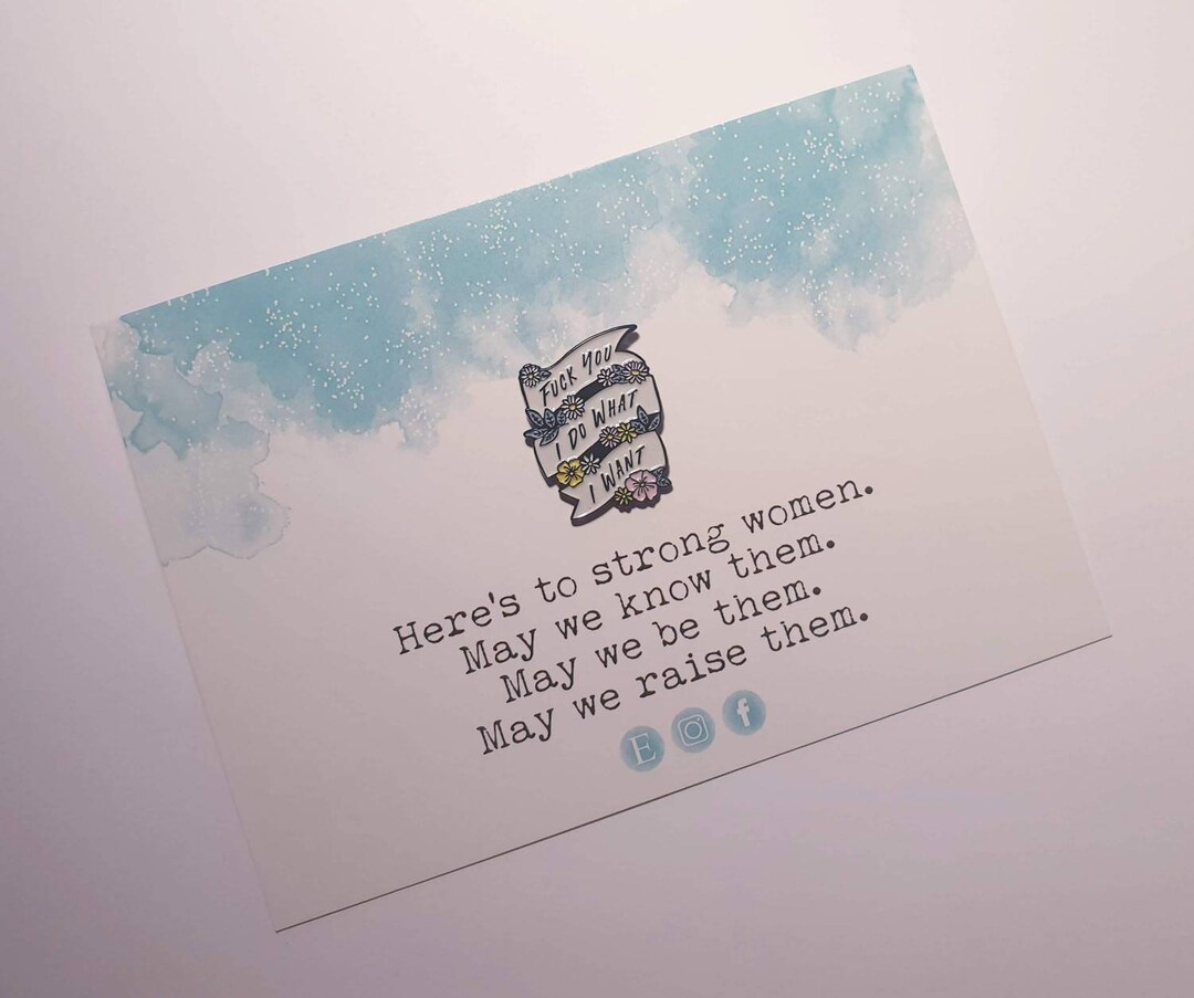Women's Day, Positivity, Gift, Sweary Enamel Pin Badge, Strong Women ...