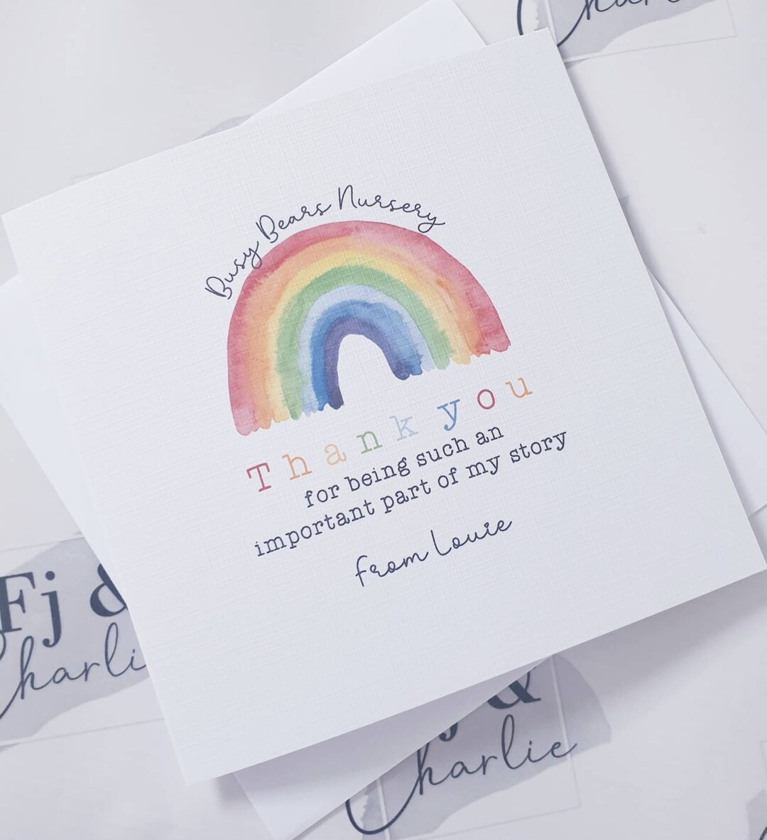 Teacher Thank You Card Personalised Rainbow End of Year - Etsy