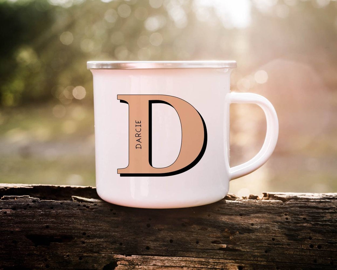 Personalised Colourful Initial Letter Name Enamel Mug ANY - Etsy UK