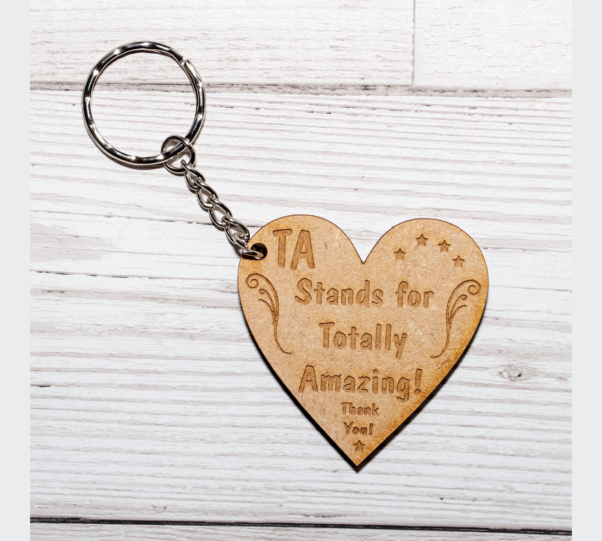 TA Stands for Totally Amazing Teacher Wooden Heart Thank You Gift ...