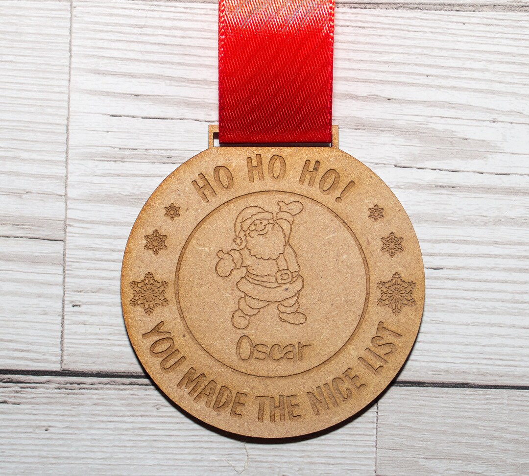 Personalised Christmas Santa Nice List Medal Christmas Eve - Etsy