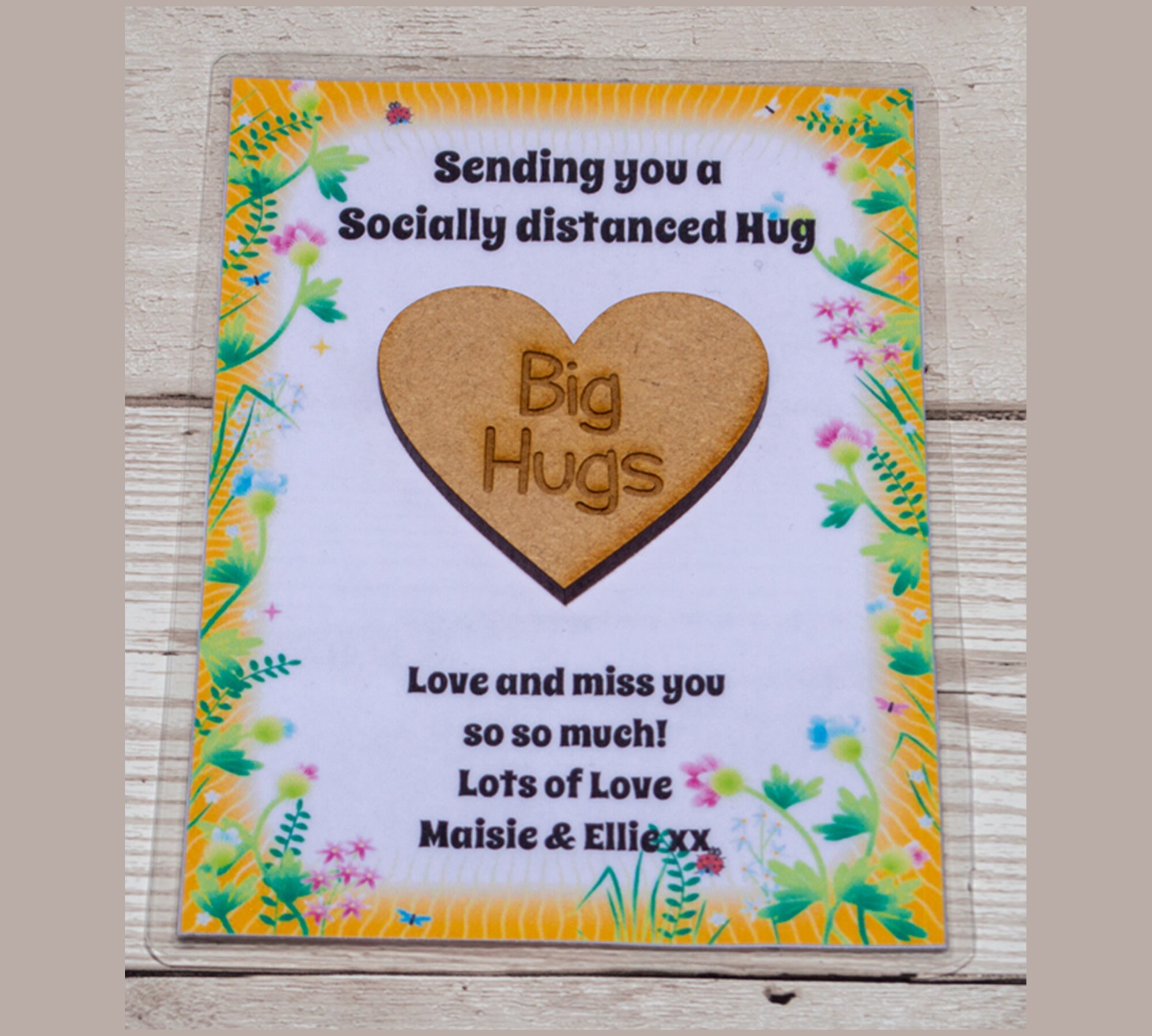 Personalised Social Distancing Hug Token - Etsy