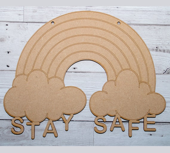 Stay Safe Rainbow Colouring Craft | Etsy