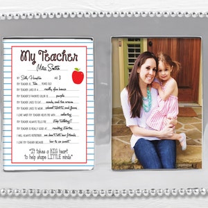 Notebook Paper- All About My Teacher -teacher Appreciation Printable ...