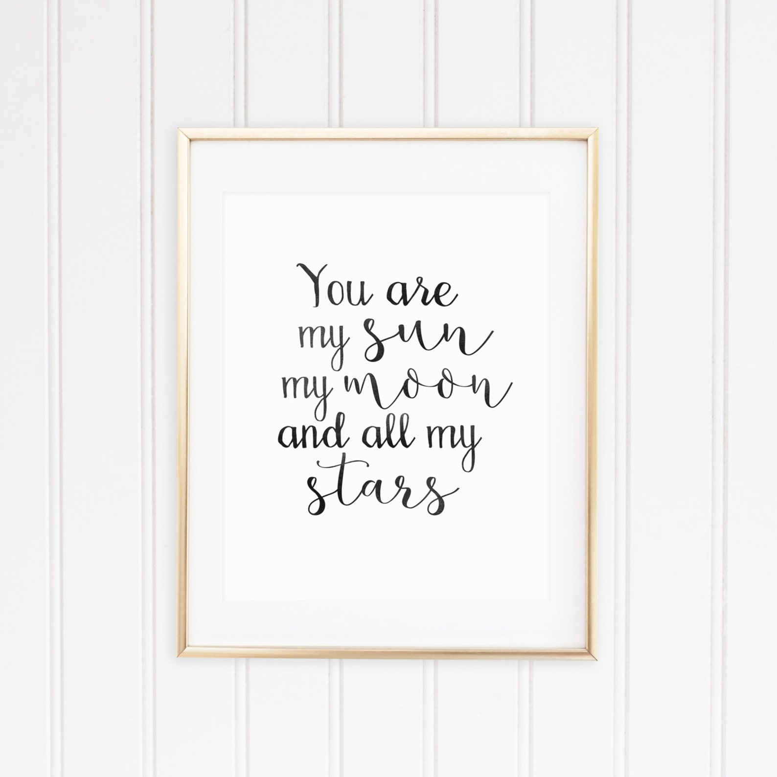 You Are My Sun, My Moon and All My Stars- Black // Nursery Quote Print ...