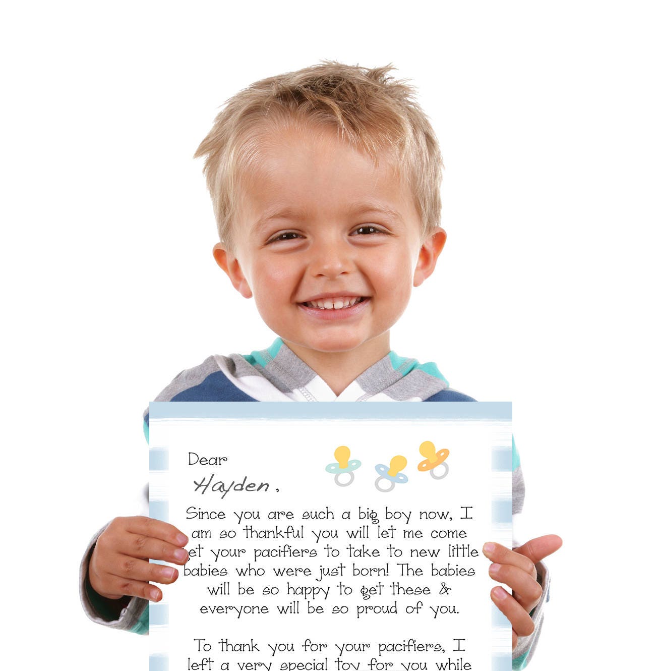 Paper & Party Supplies Child Girls Pacifier/Paci Fairy Letter Binky ...