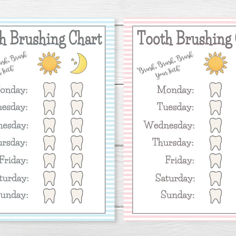 Tooth Brushing Chart - Etsy