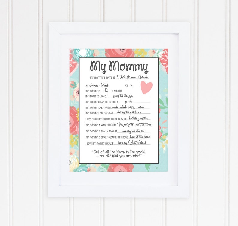 All About My Mommy Printable Mother's Day/mom's - Etsy
